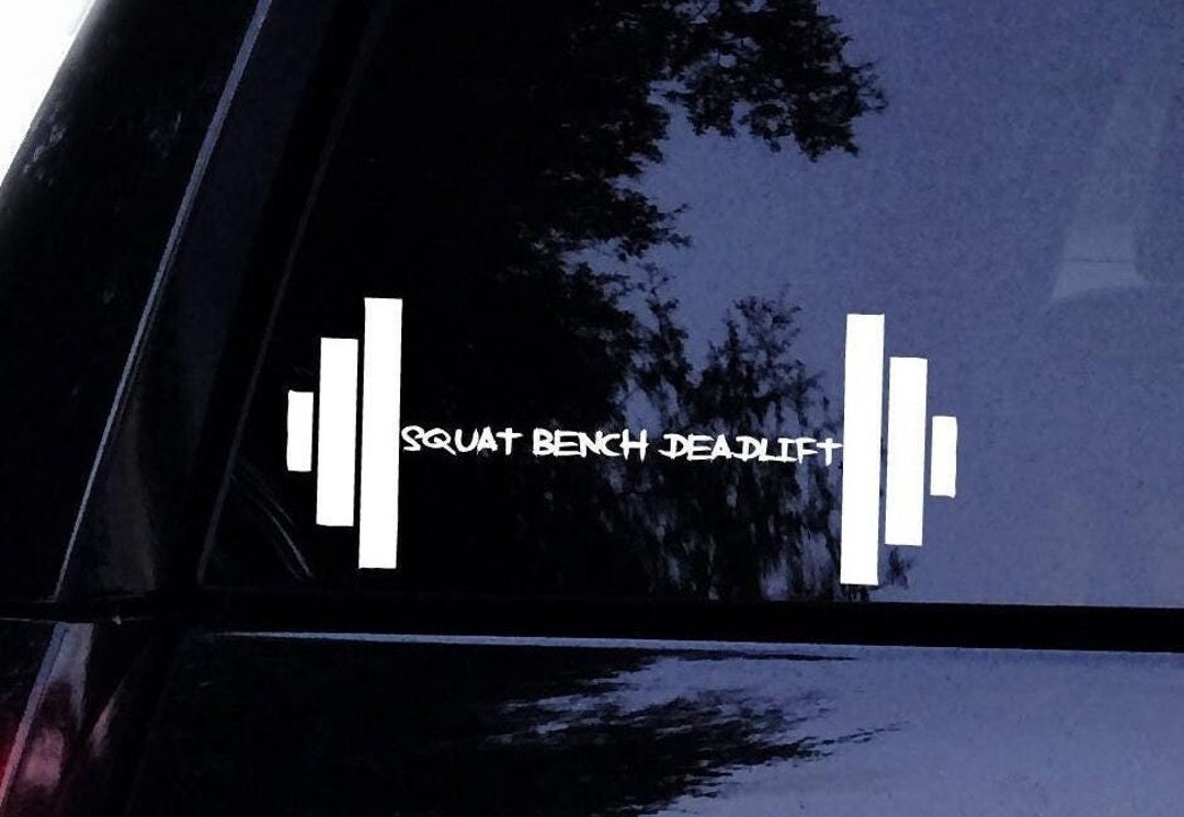Squat Bench Deadlift Barbell Workout Decal Sticker B Vinyl Car Window ...