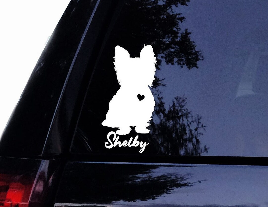 Yorkie Decal - Sitting Yorkie Personalized Silhouette Dog Sticker ...