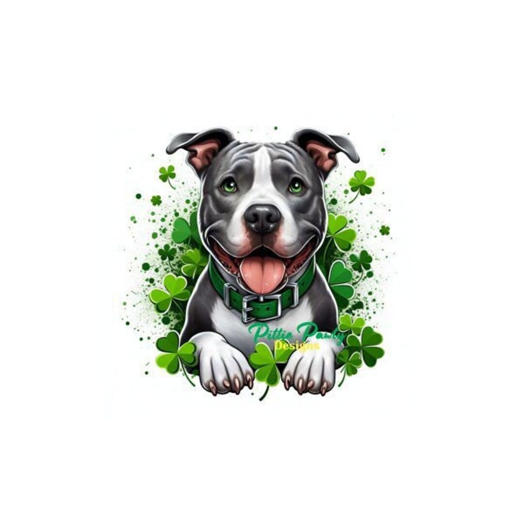 Peeking Out of the Green Clovers Pit Bull - St Patricks Day - Pitbull ...