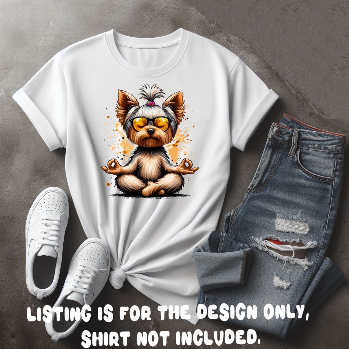 Yorkie PNG Digital Download - Meditating Yoga Yorkie Dog - OM Yorkshire ...