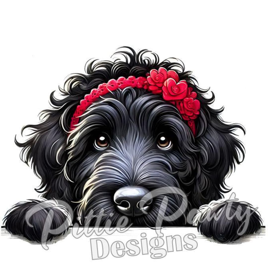 Goldendoodle PNG - Digital Download Peeking Black Goldendoodle Dog ...
