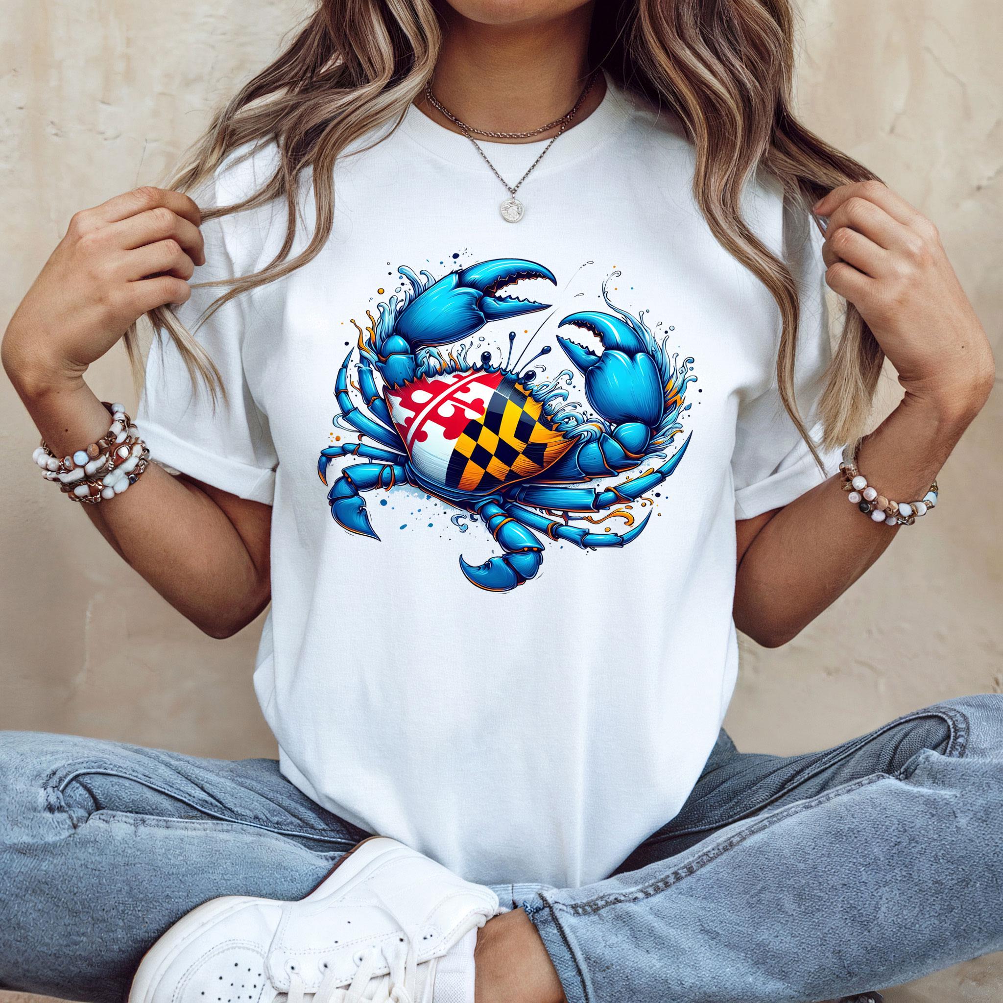 Crab PNG Digital Download - Maryland Flag Blue Crab Splash - Maryland ...