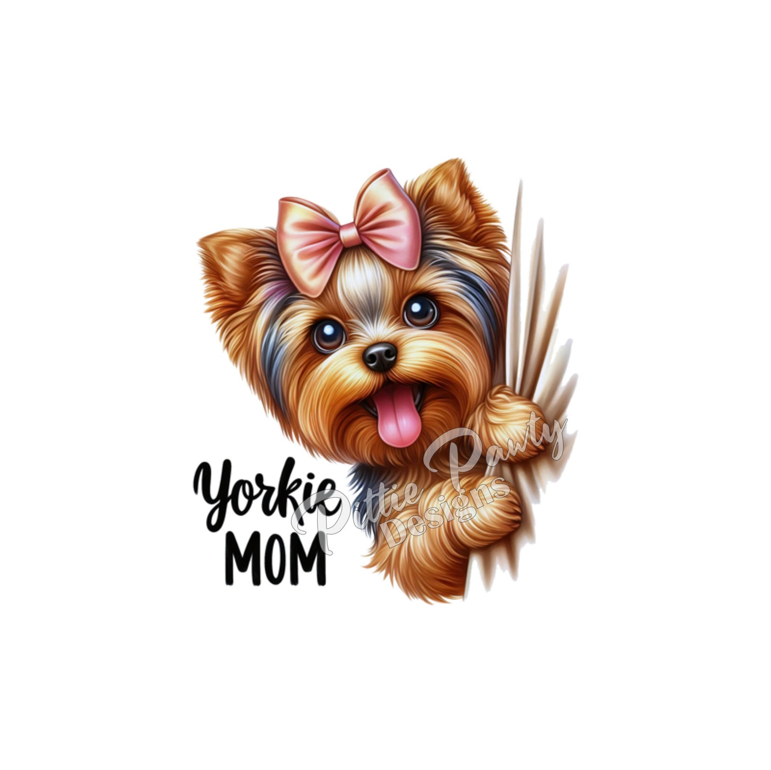 Peeking Yorkie Mom Dog PNG Digital Download Yorkshire Terrier PNG ...