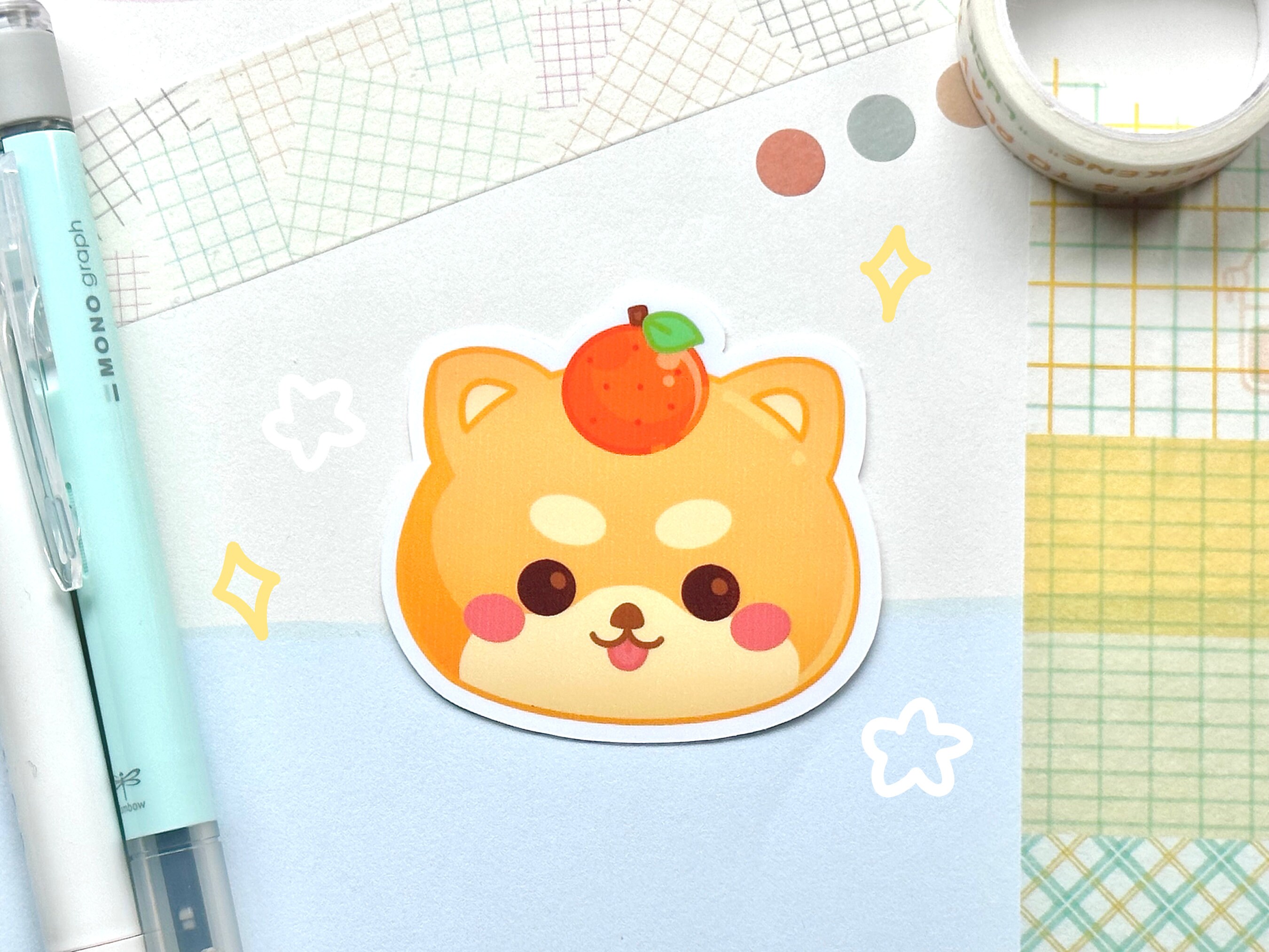 Shiba Orange Sticker Shiba Inu Sticker Kawaii Laptop Decal - Etsy