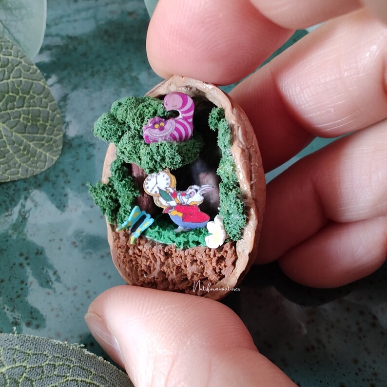 Wonderland Miniature Half Walnut Scenes - Etsy
