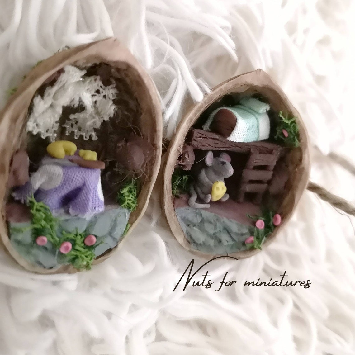 Walnut Mouse Miniature House. Micro Home. Collectable Walnut | Etsy