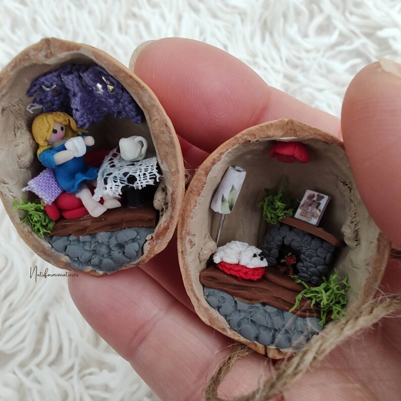 Walnut House Doll Miniature. Micro Home. Collectable Walnut - Etsy