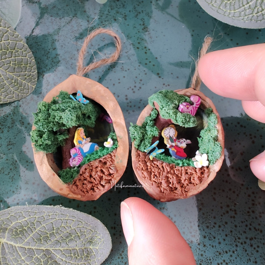 Wonderland Miniature Half Walnut Scenes - Etsy