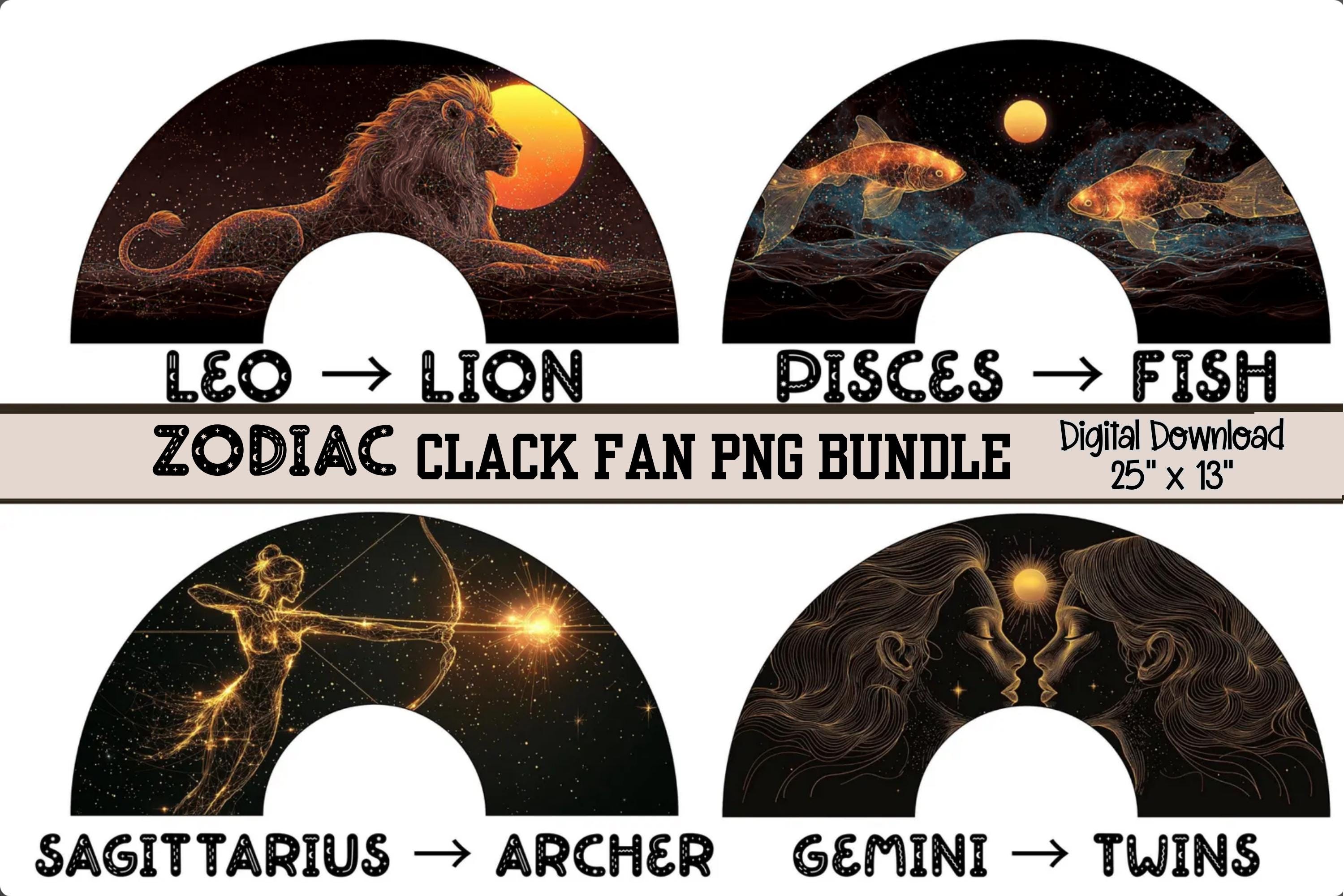 Zodiac Clack Fan PNG Bundle: Sublimation Template (digital Download) - Etsy