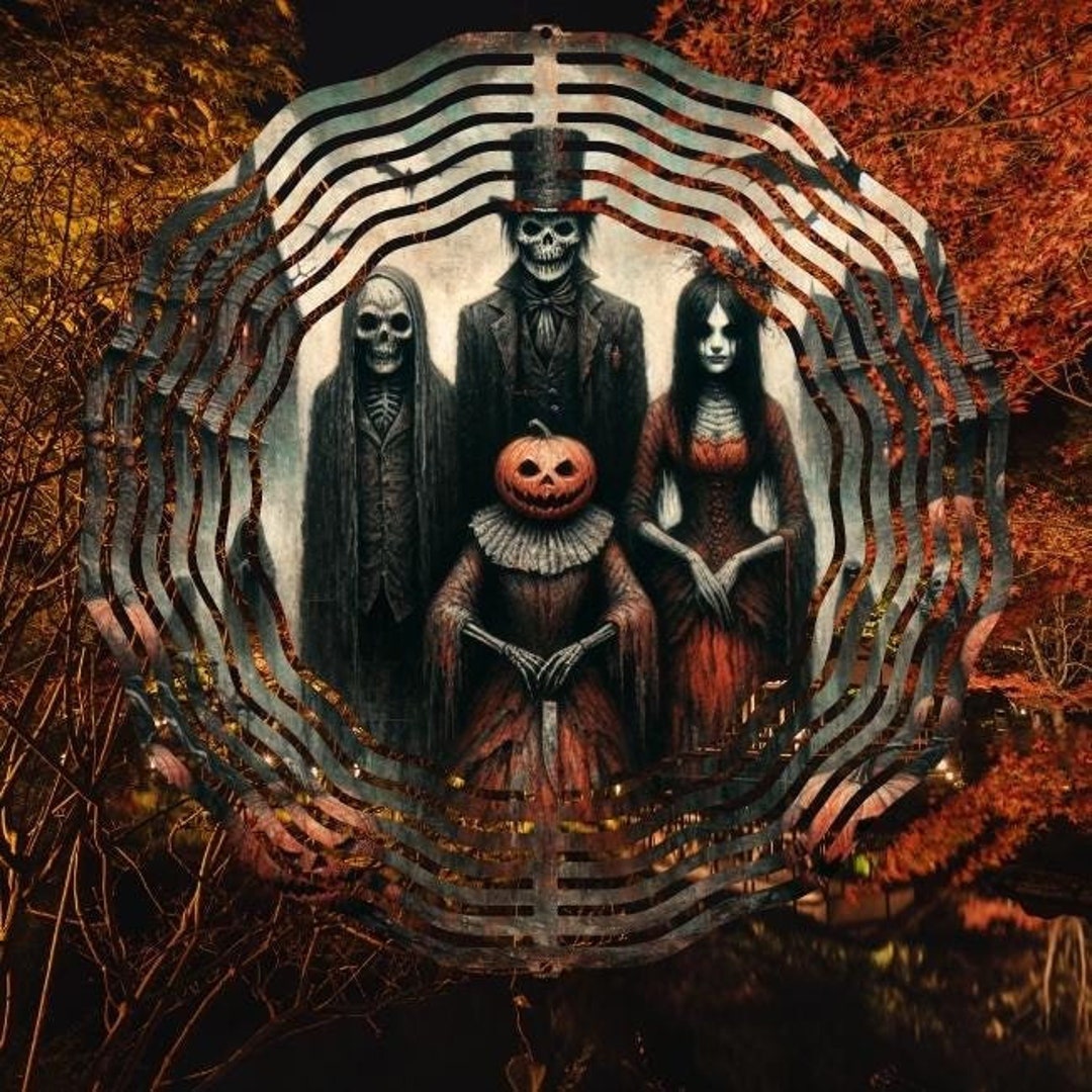 Creepy Halloween Wind Spinner PNG File Design, Spooky Season Fall ...