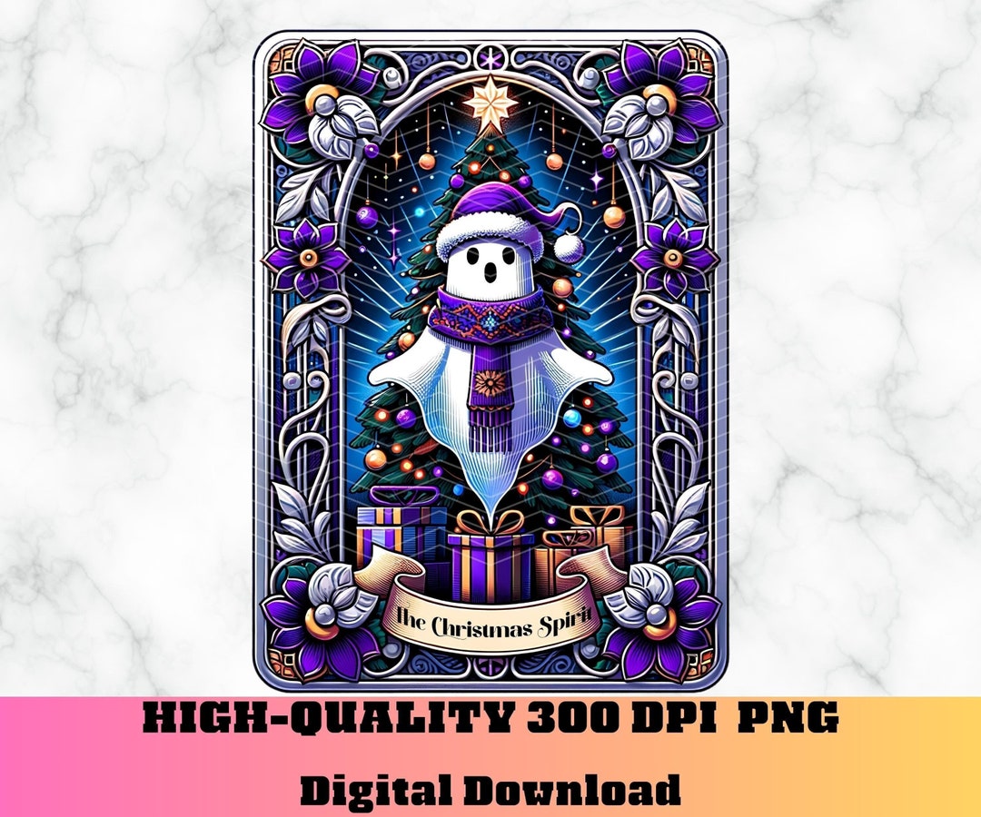 Christmas Spirit Tarot Card PNG, Ghost Tarot Card Humor, Christmas ...