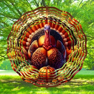 Turkey Wind Spinner PNG File Design, Fall Garden Decor, Thanksgiving ...