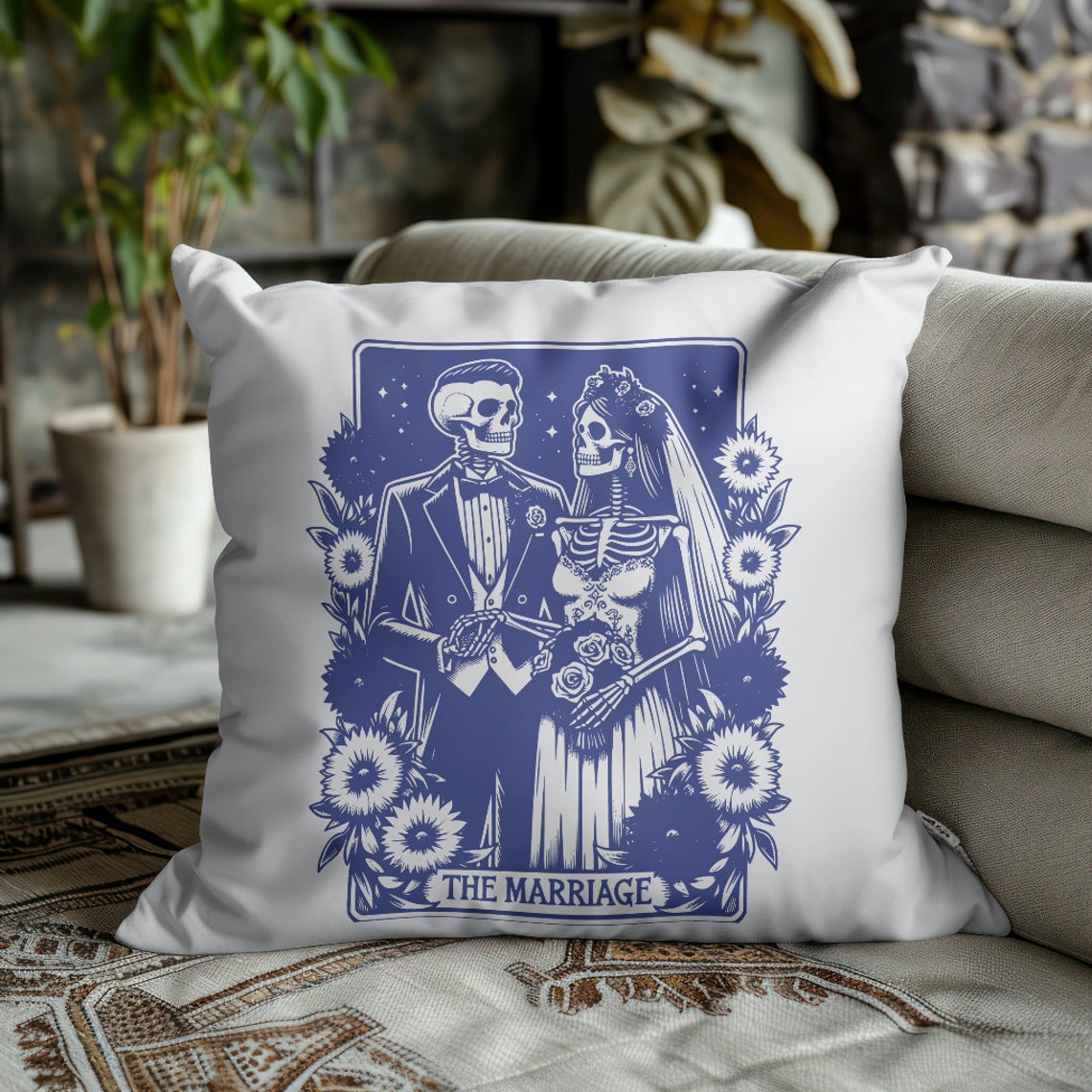 The Marriage Tarot Card Vector PNG Bundle , Bride and Groom Skeleton ...