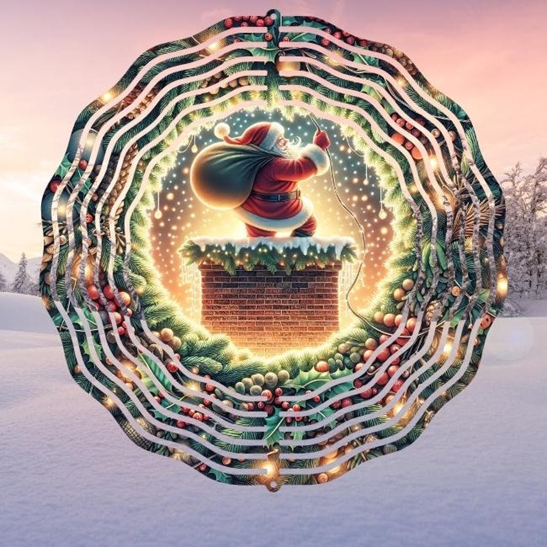 Santa Wind Spinner PNG: Christmas Sublimation Template (digital ...