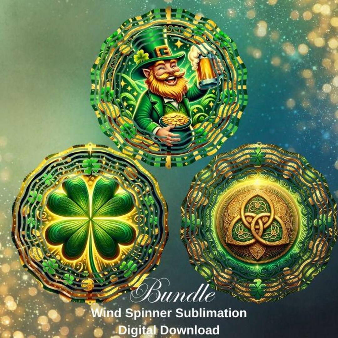 Wind Spinner Bundle, Irish Bundle PNG, Celtic Knot Png, Four Leaf ...