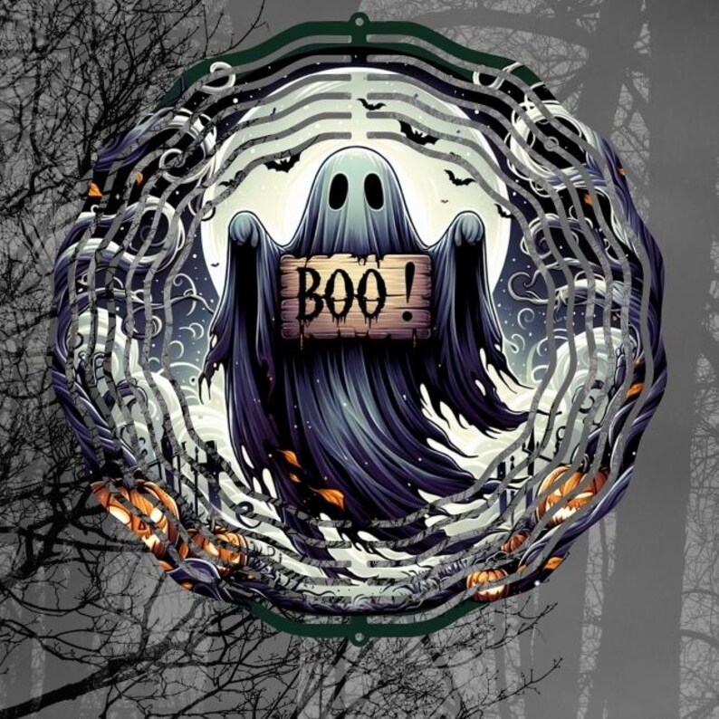Ghost Wind Spinner PNG File Design, Spooky Season Fall Garden Decor ...