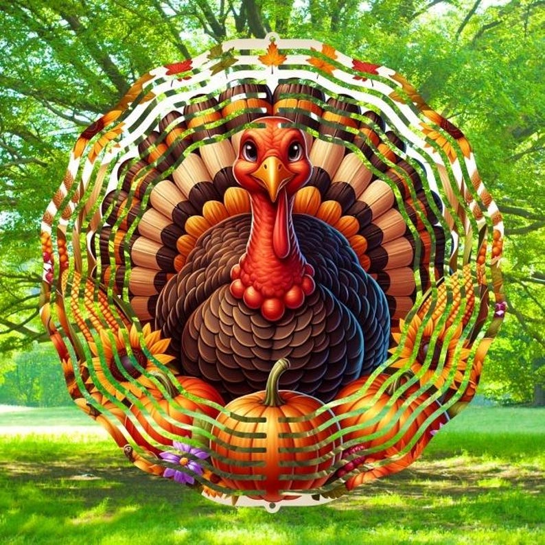 Turkey Wind Spinner PNG File Design, Sunflower Fall Garden Decor ...