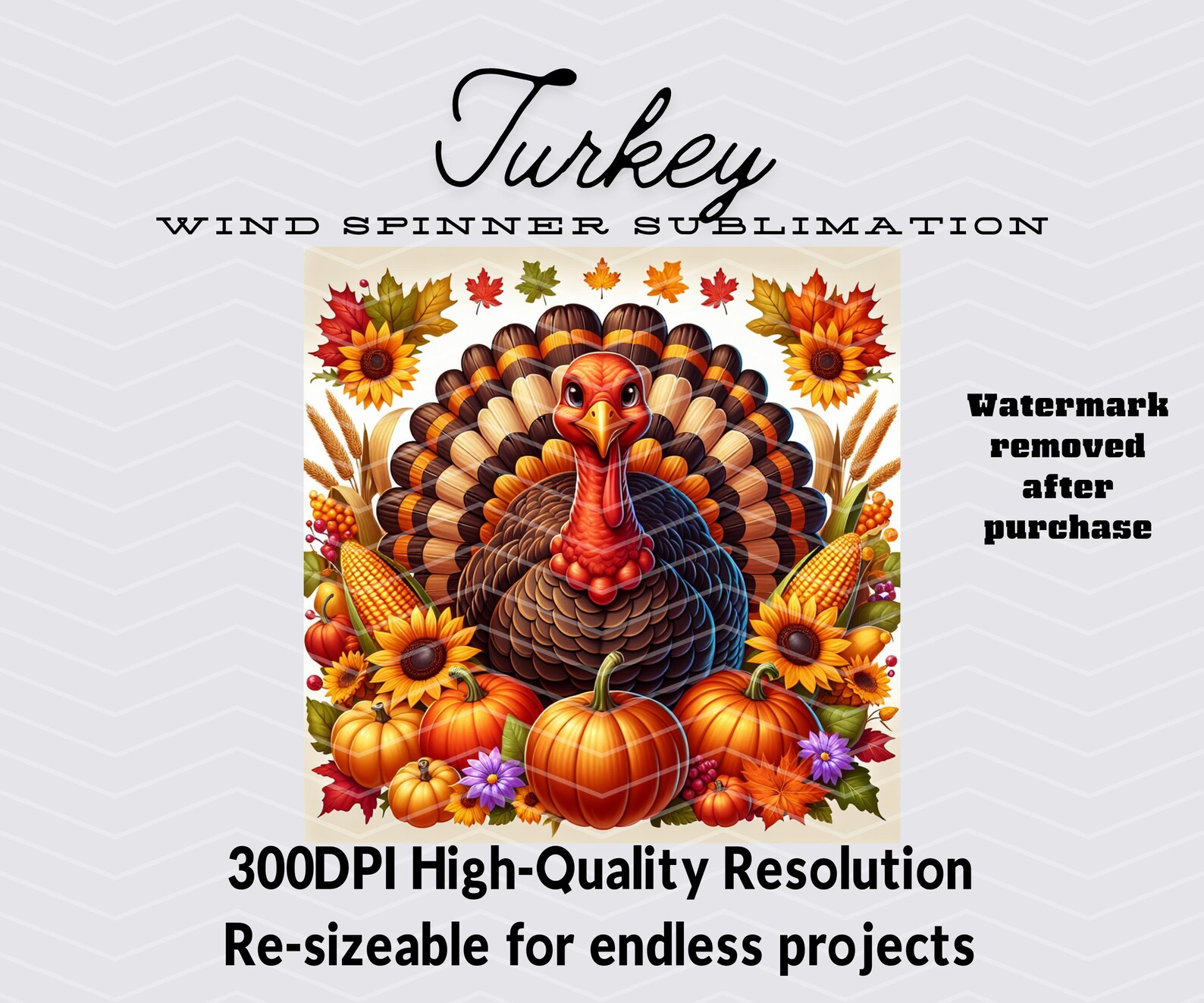 Turkey Wind Spinner PNG File Design, Sunflower Fall Garden Decor ...