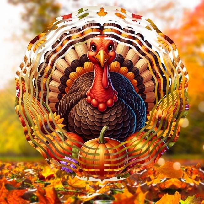 Turkey Wind Spinner PNG File Design, Sunflower Fall Garden Decor ...