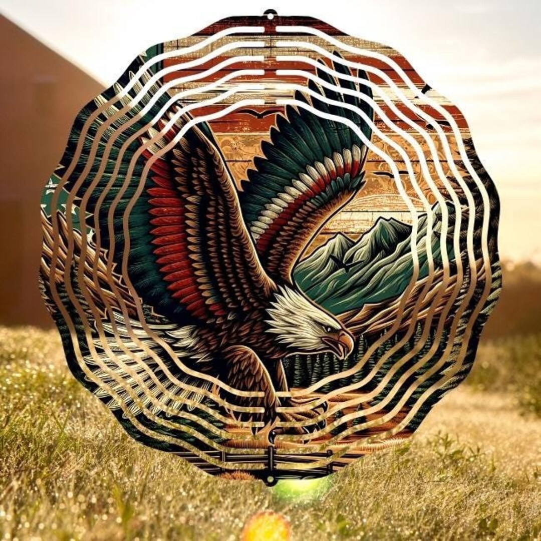 Eagle Wind Spinner PNG File Design, Distressed Flag Garden Decor ...