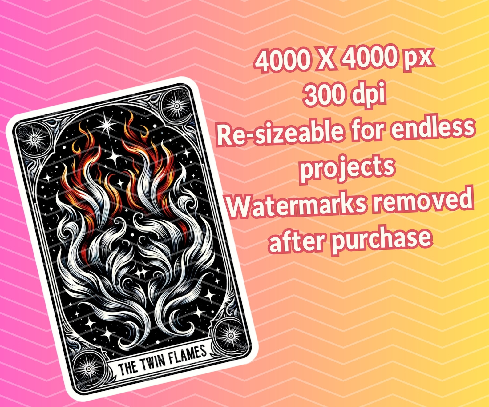 The Twin Flames Tarot Card PNG, Soul Mate Tarot Shirt PNG. Fire ...