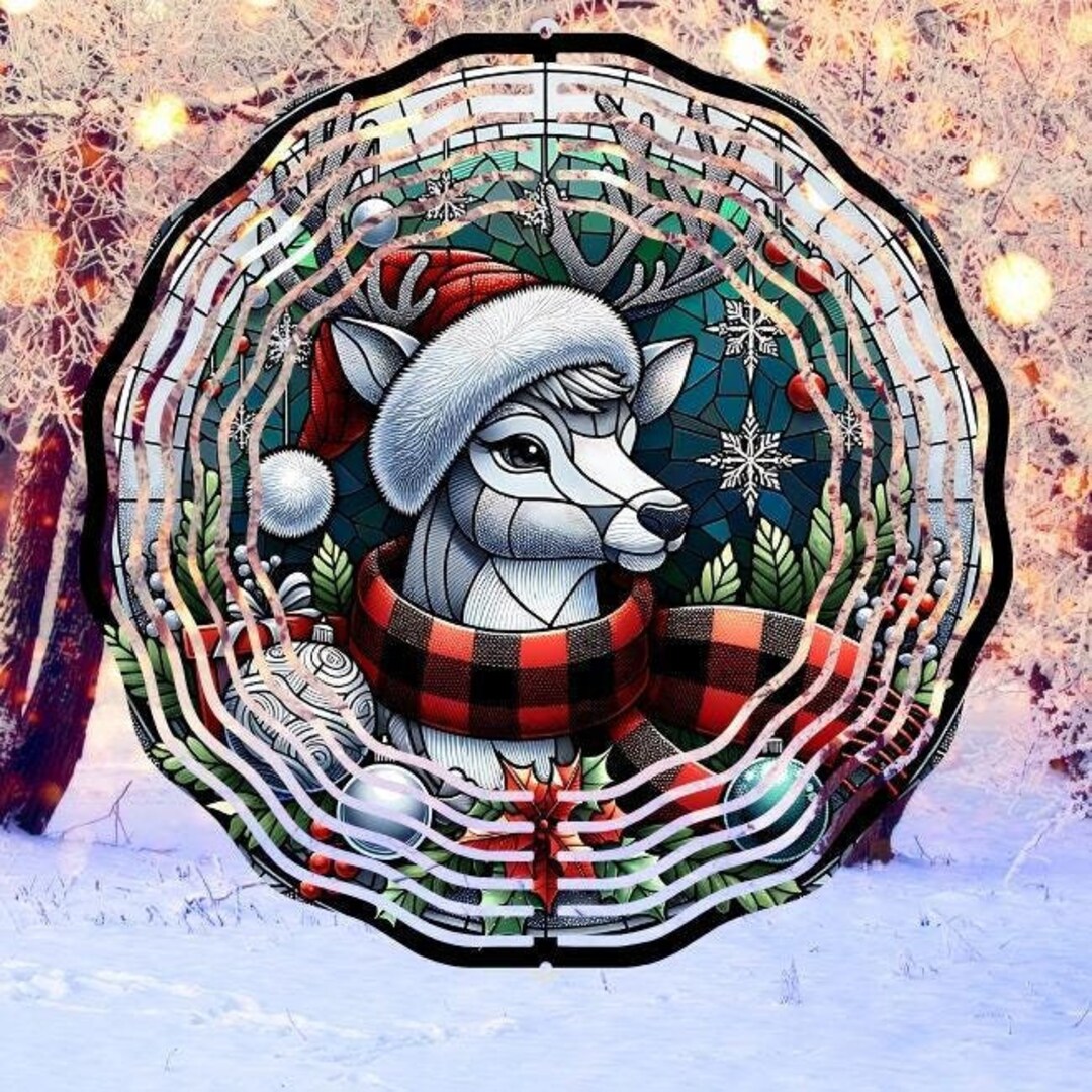 Christmas Wind Spinner PNG, Reindeer Winter Garden Decor, Christmas ...
