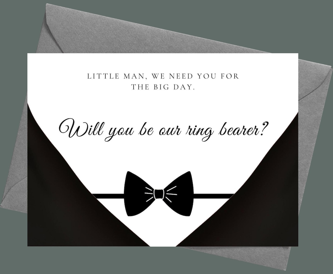 Ring Bearer Proposal Card Printable | Will You Be My Ring Bearer Card ...