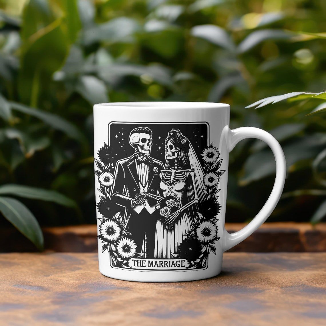 The Marriage Tarot Card Vector PNG Bundle , Bride and Groom Skeleton ...