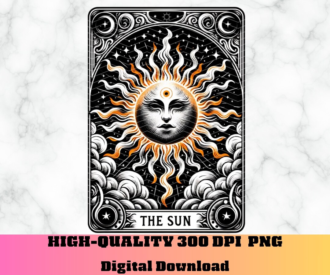 The Sun Tarot Card PNG, Sun Tarot Shirt PNG. Celestial Sun Tarot Card ...