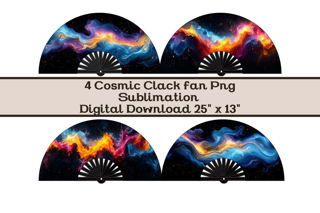 Rave Clack Fan PNG Bundle | Galaxy Sublimation Fan, Cosmic Clack Fan ...
