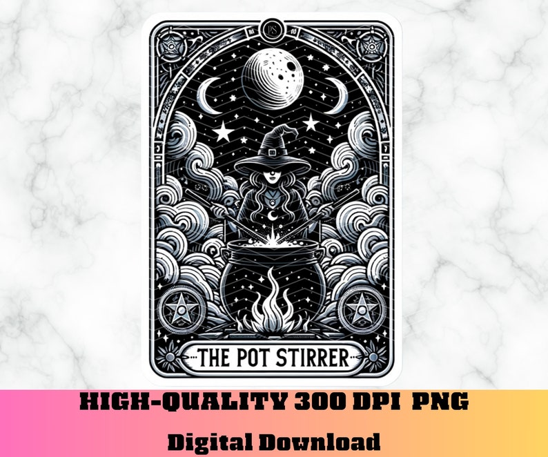 The Pot Stirrer Tarot Card PNG, on My Way to Stir the Pot Celestial ...