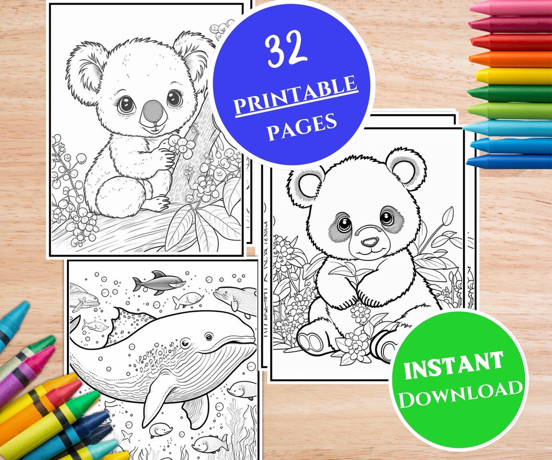 Printable Sea and Land Animal Coloring Pages for Kids Underwater and ...