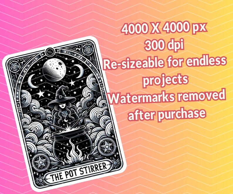 The Pot Stirrer Tarot Card PNG, on My Way to Stir the Pot Celestial ...