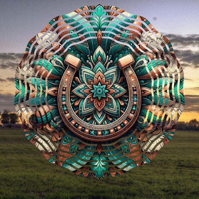 Horseshoe Wind Spinner PNG File Design, Cowboy Country Decor, Cowgirl ...