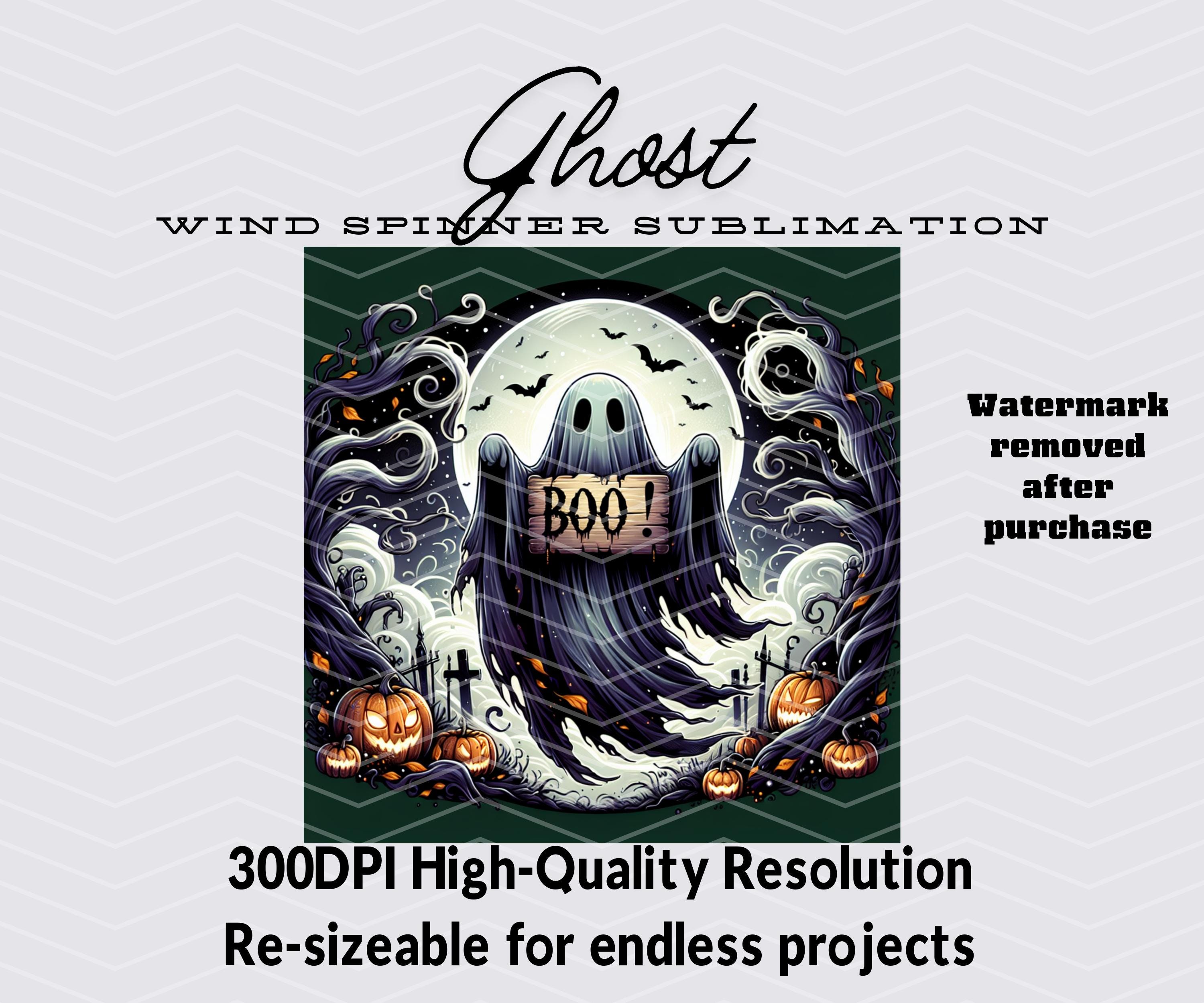 Ghost Wind Spinner PNG File Design, Spooky Season Fall Garden Decor ...