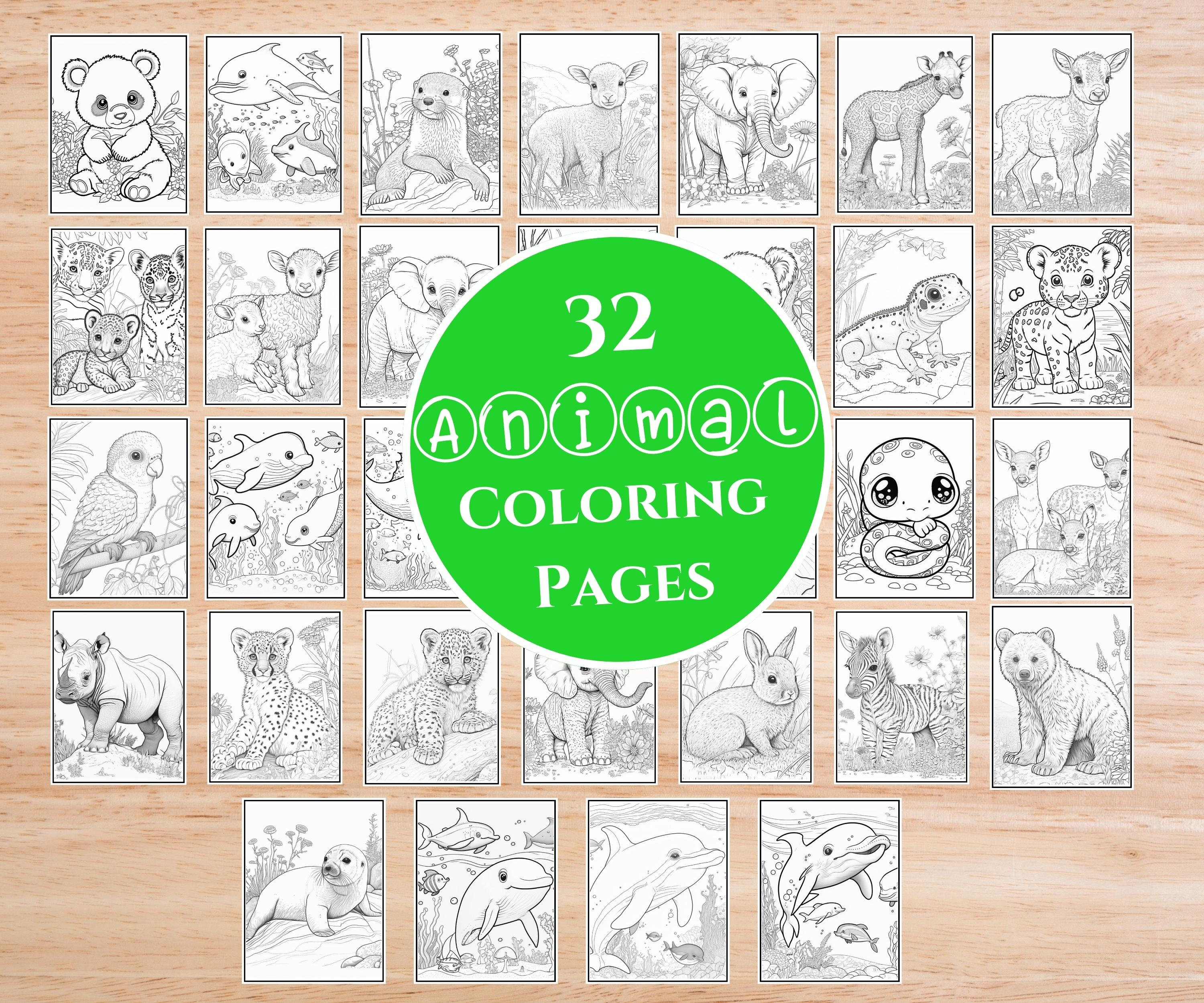 Printable Sea and Land Animal Coloring Pages for Kids Underwater and ...