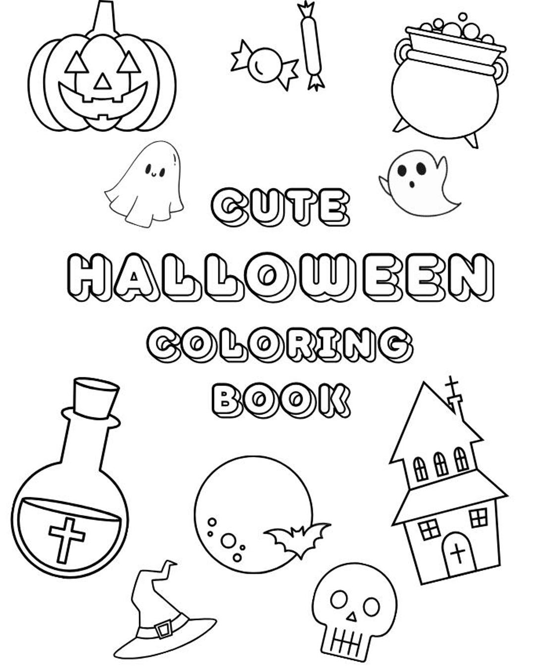 Cute Halloween Coloring Fun. Coloring Book for Kids Featuring 41 Pages ...