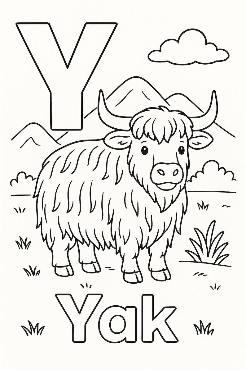 A-Z Animal Coloring Book – Printable Alphabet Learning (PDF File) - Etsy