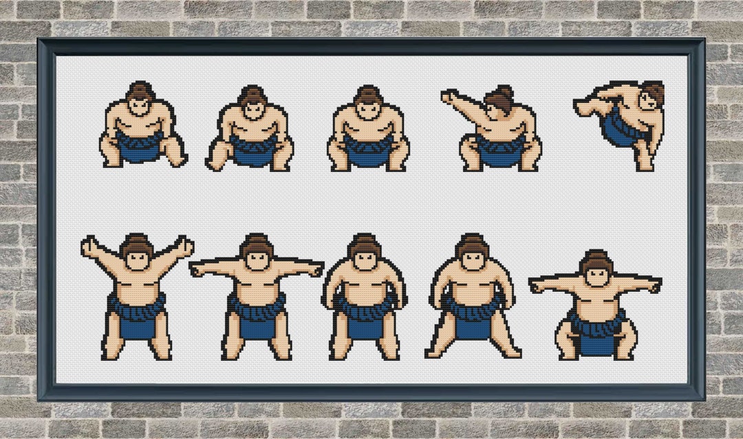 Sumo Wrestler Cross Stitch Pattern: Japanese Martial Arts (digital ...