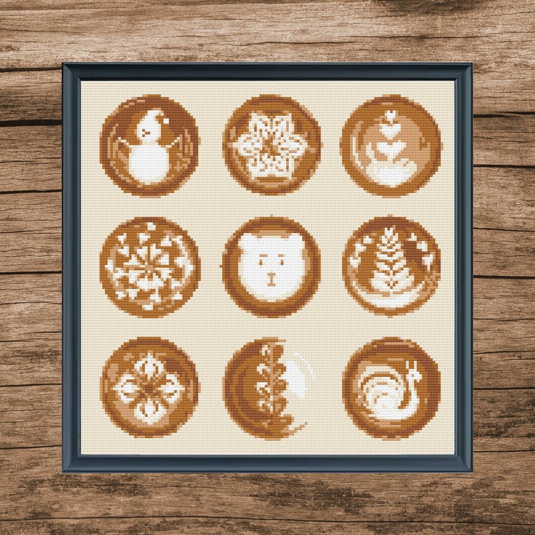 Buy 1 Get 1 Free Mini Coffee Latte and Fox Cross Stitch Pattern, Latte ...