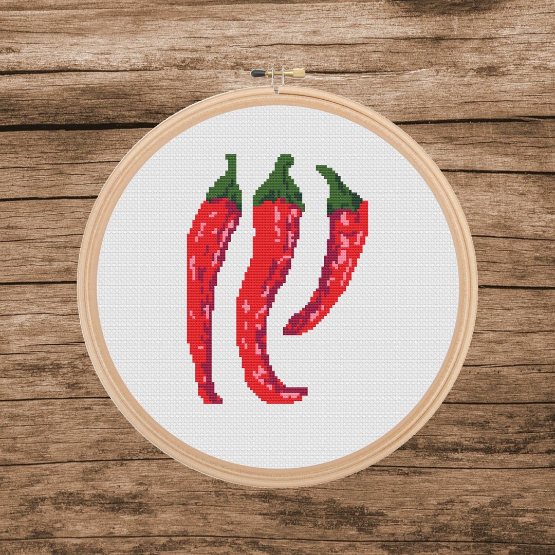 Red Chili Cross Stitch Pattern: Kitchen Decor (PDF Pattern) - Etsy