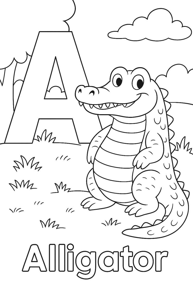 A-Z Animal Coloring Book – Printable Alphabet Learning (PDF File) - Etsy