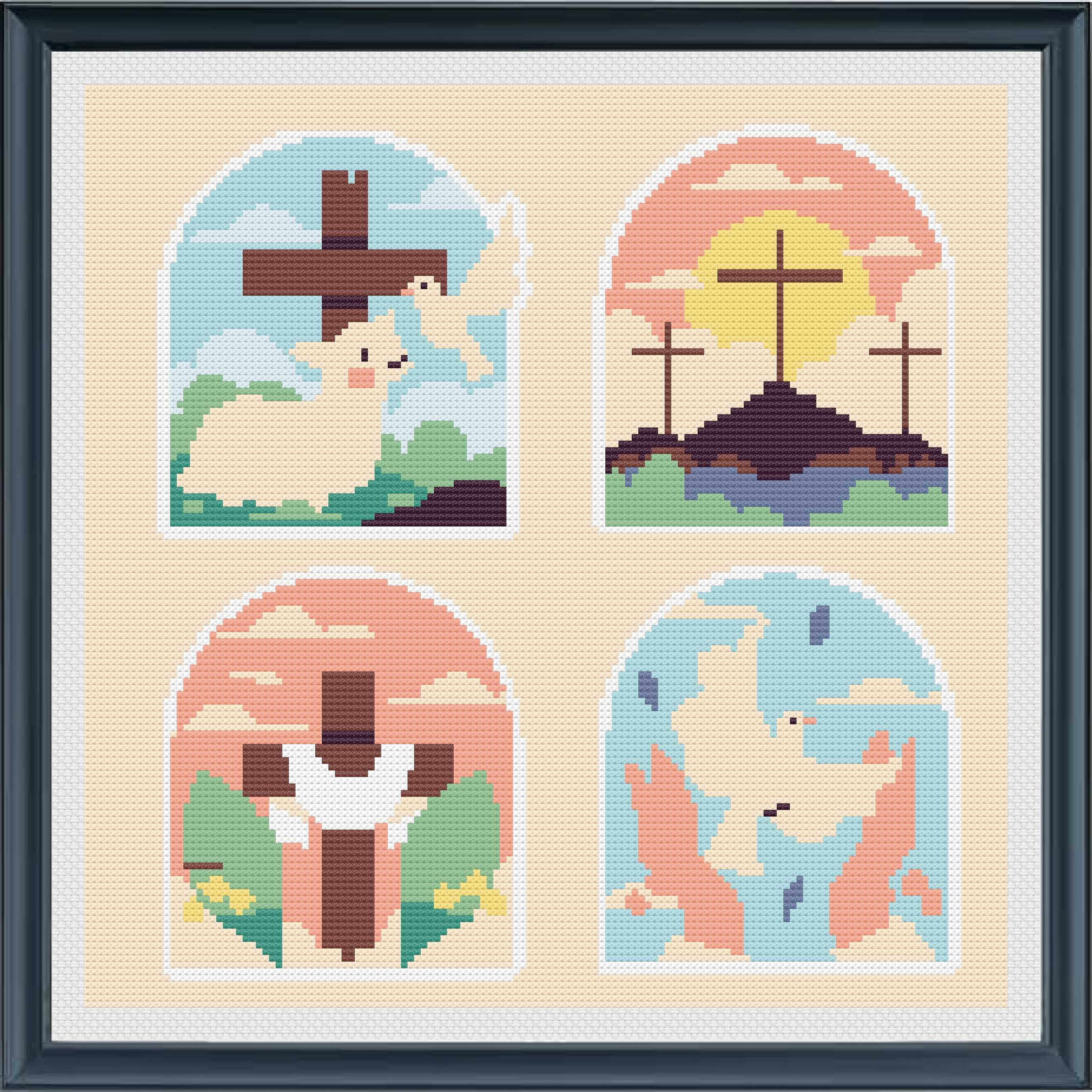 Buy 1 Get 1 Free Jesus Christ Cross Stitch Patterns, Religious Cross ...