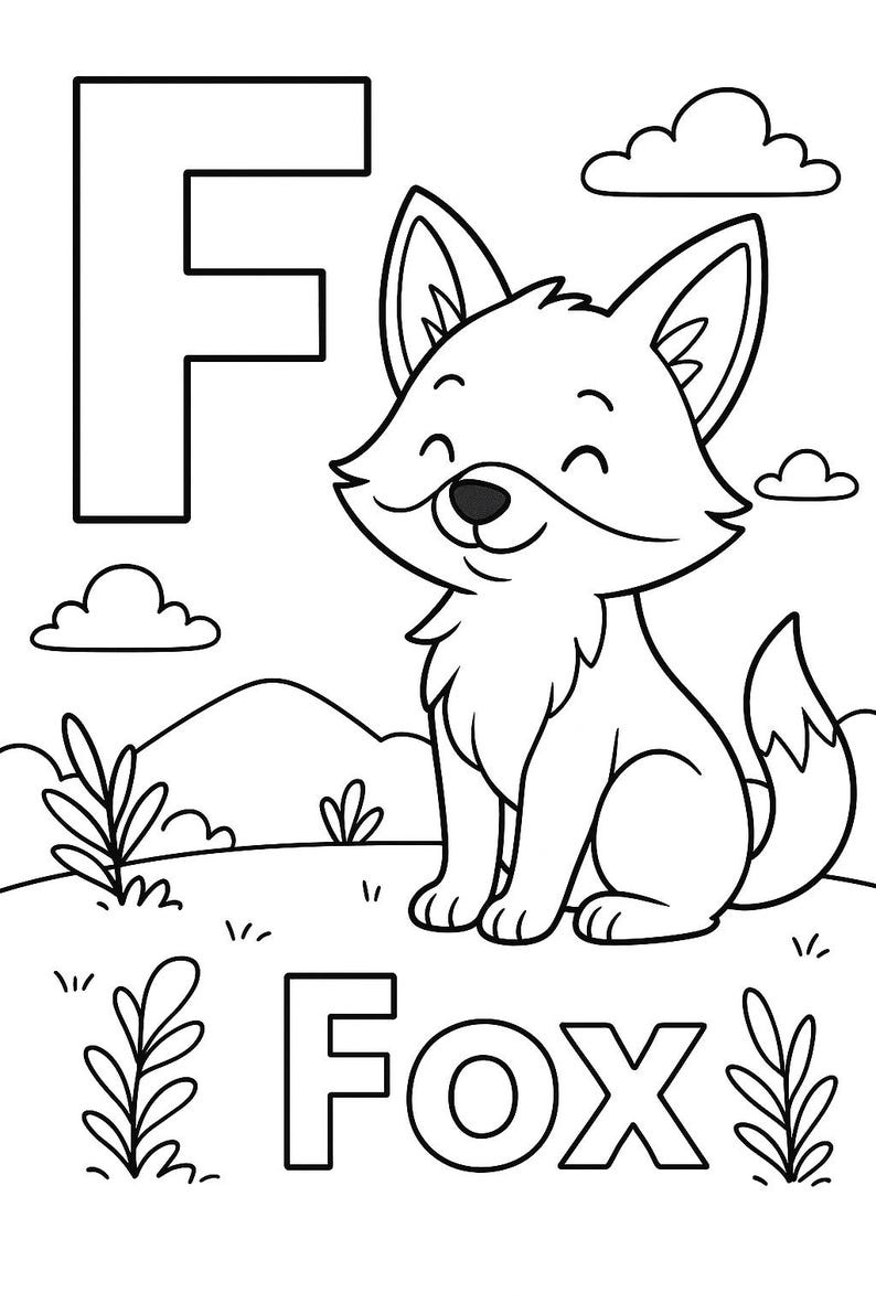 A-Z Animal Coloring Book – Printable Alphabet Learning (PDF File) - Etsy