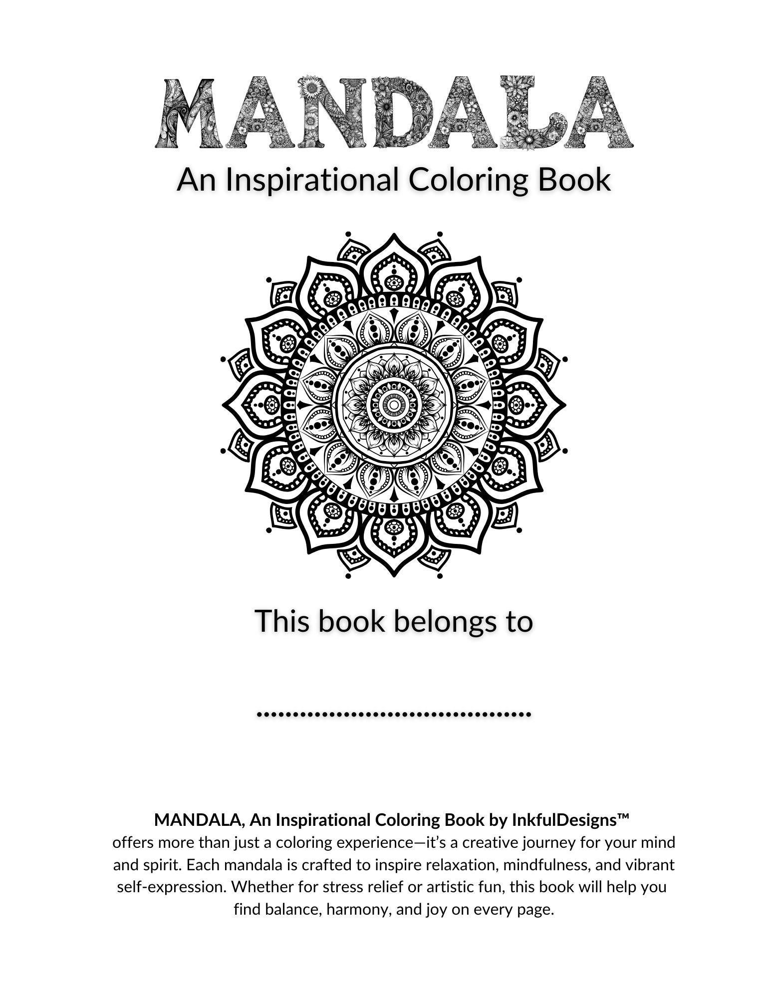 Mandala Coloring Book: Featuring Beautiful Mandalas Paired With Famous ...