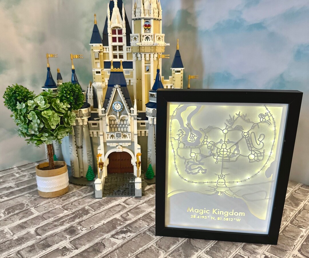 Magic Kingdom Map Light Box - Etsy