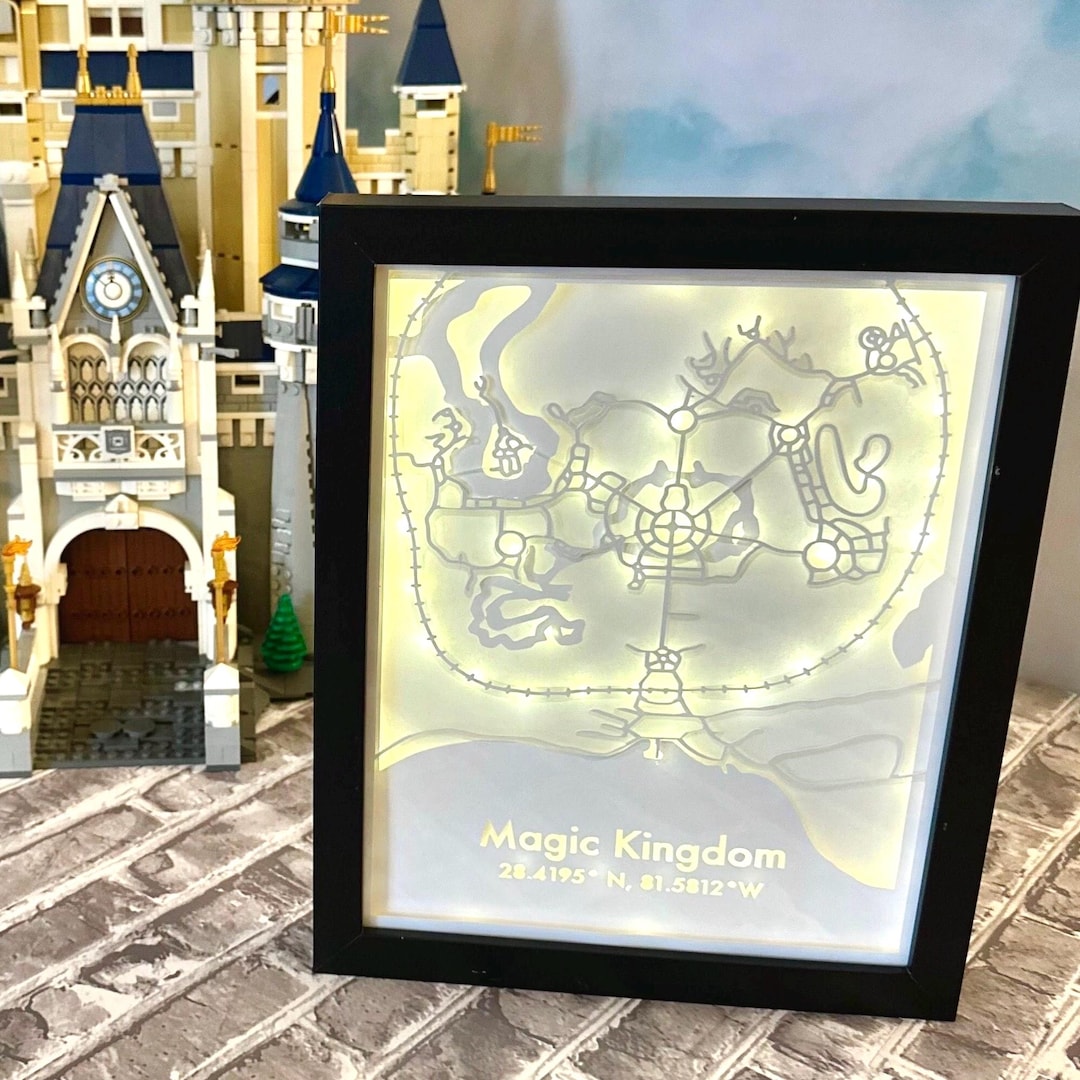 Magic Kingdom Map Light Box - Etsy