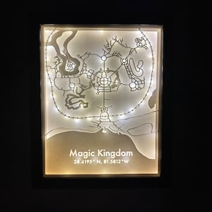 Magic Kingdom Map Light Box - Etsy