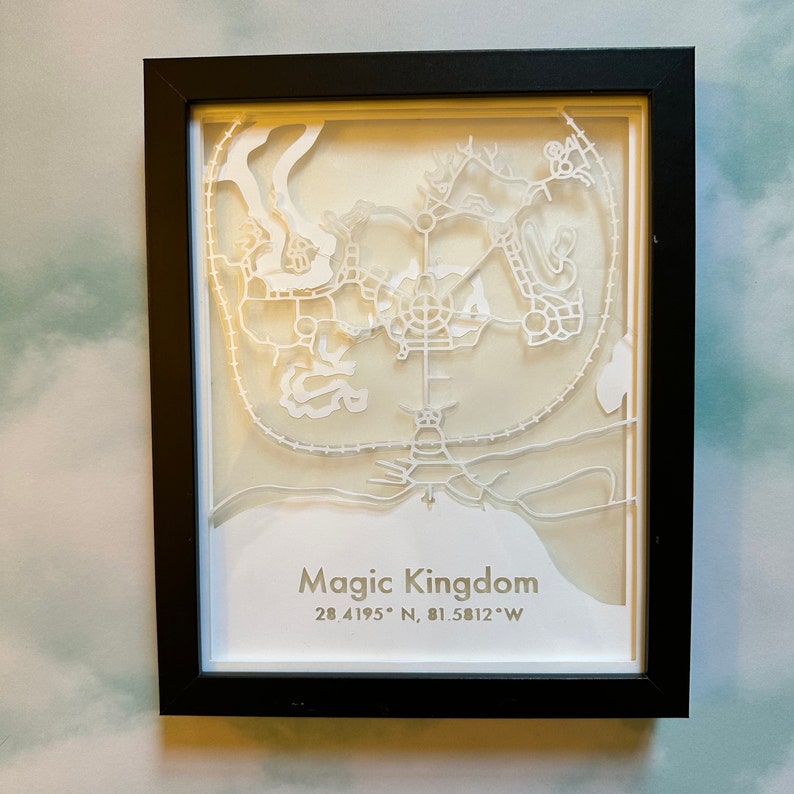 Magic Kingdom Map Light Box - Etsy
