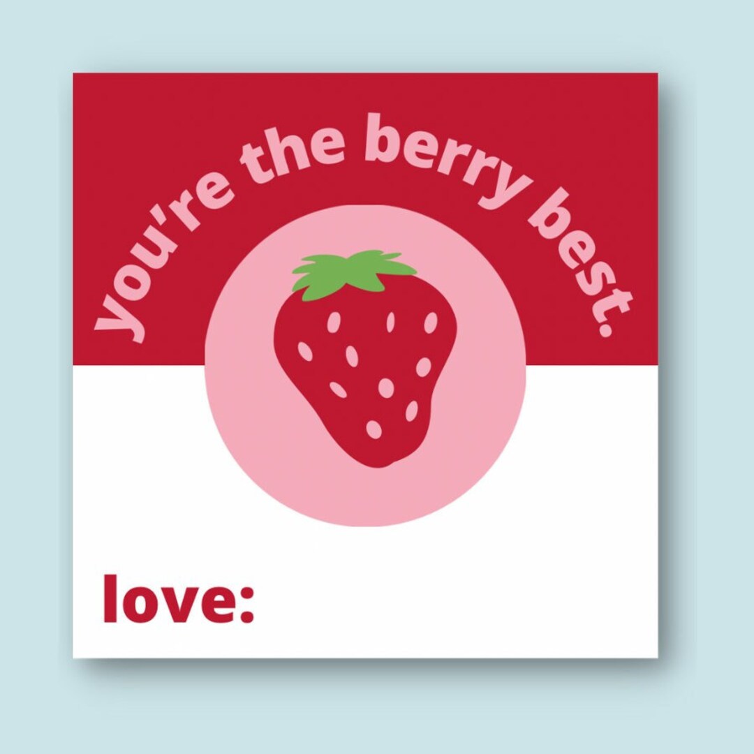 Printable | Valentine's Day Tag | You're the Berry Best - Etsy